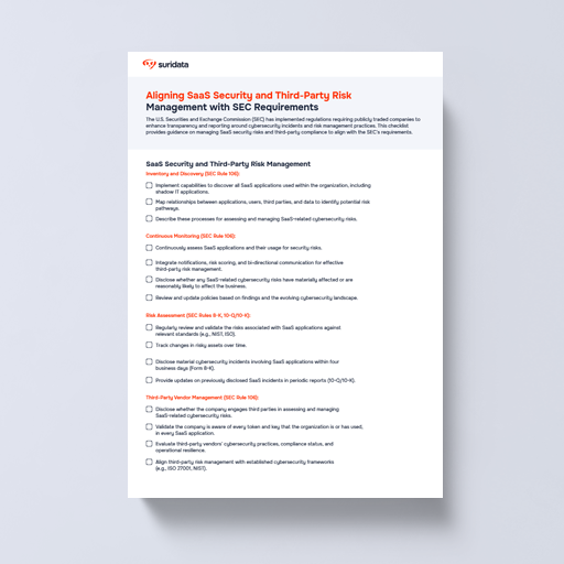 Checklist: SEC Cybersecurity Regulations – Suridata Checklist: SEC Cybersecurity Regulations – Suridata